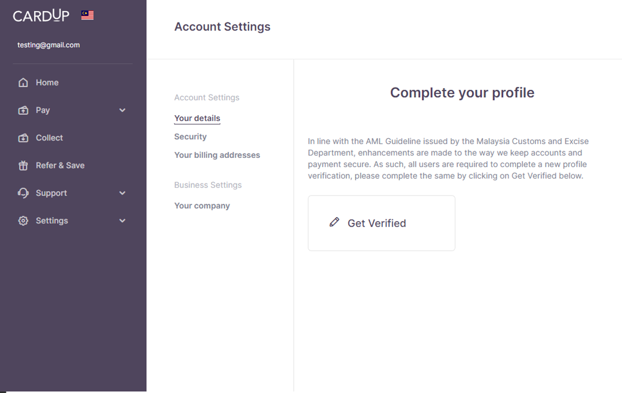 Why and how do I have to verify my identity on CardUp? – CardUp MY FAQS