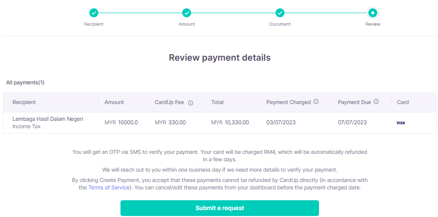 How do I setup my personal income tax payment to LHDN through CardUp ...